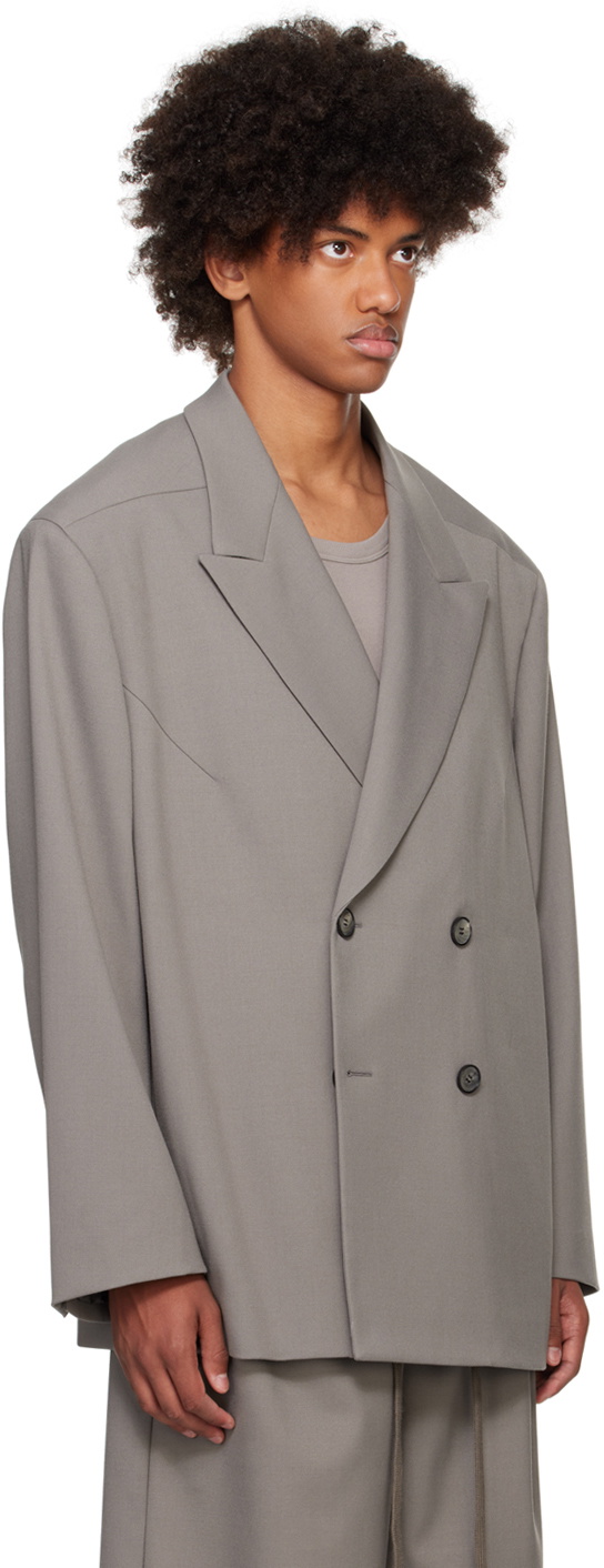 Entire Studios Gray Double Breasted Blazer Entire Studios