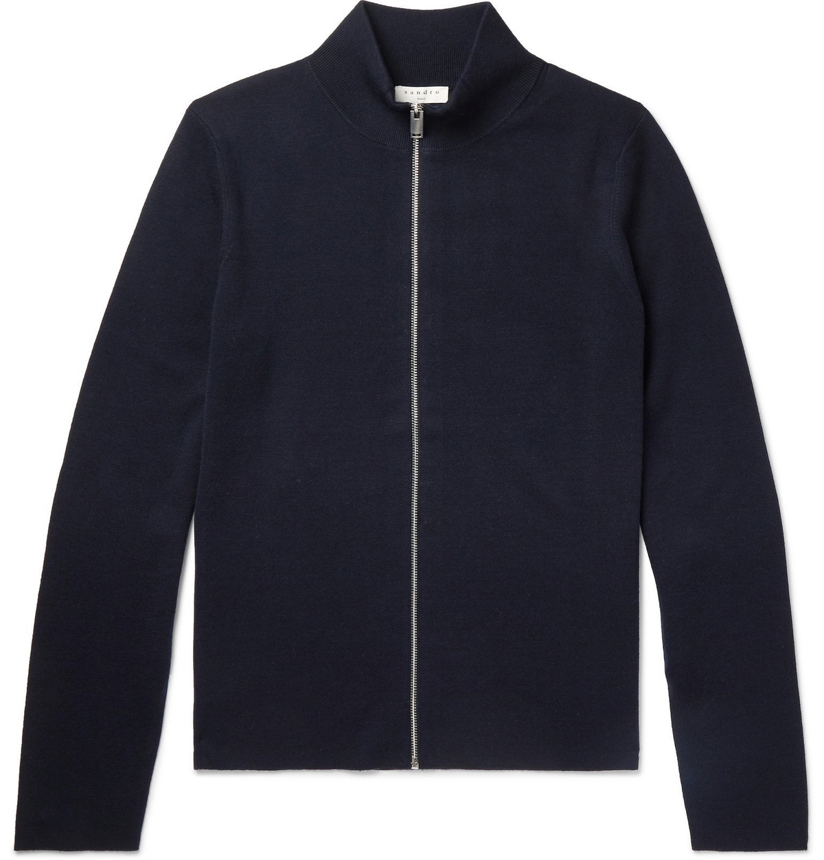 Sandro - Wool Zip-Up Cardigan - Blue Sandro