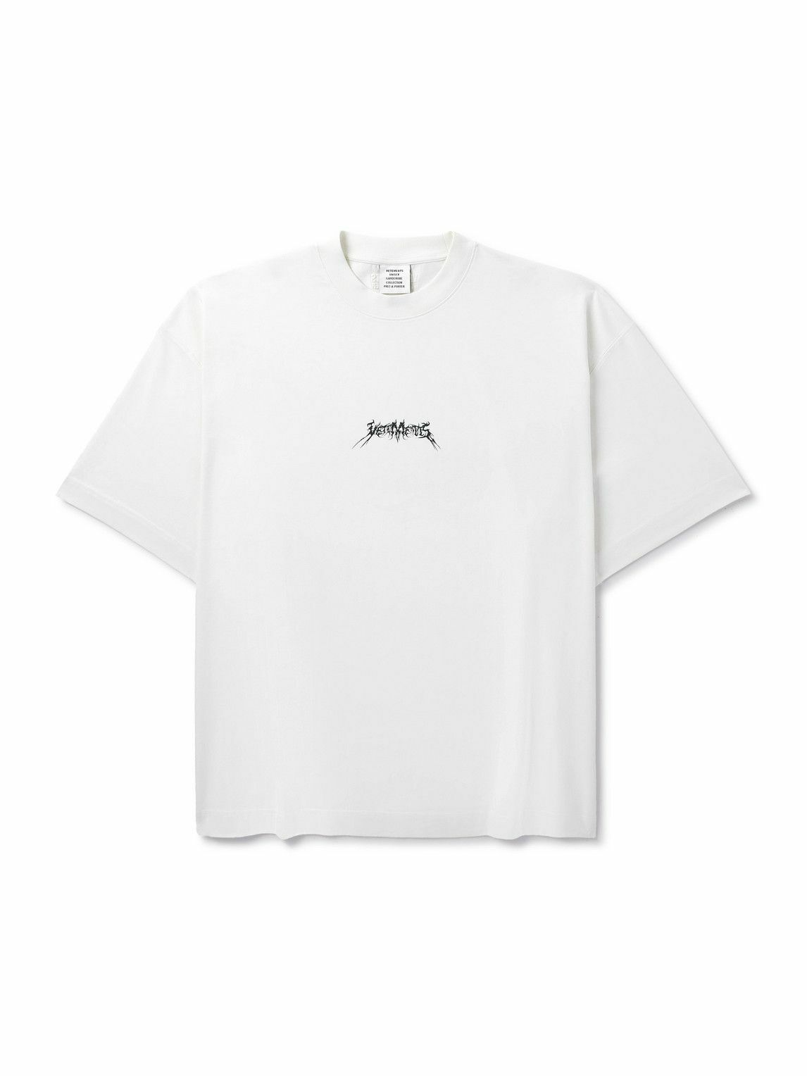 VETEMENTS - Logo-Print Cotton-Jersey T-Shirt - White Vetements