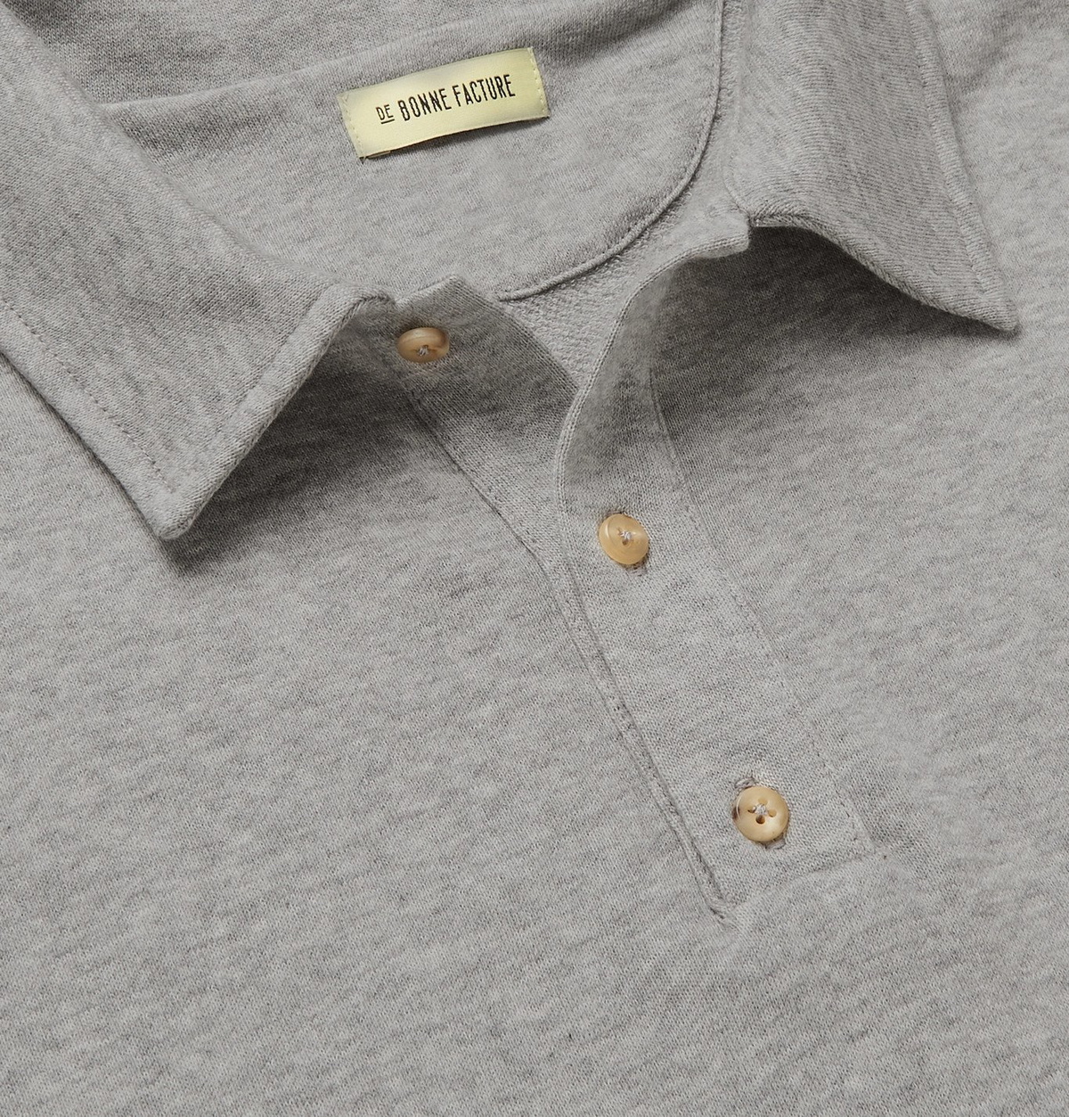 De Bonne Facture - Mélange Cotton-Jersey Polo Shirt - Gray De Bonne Facture