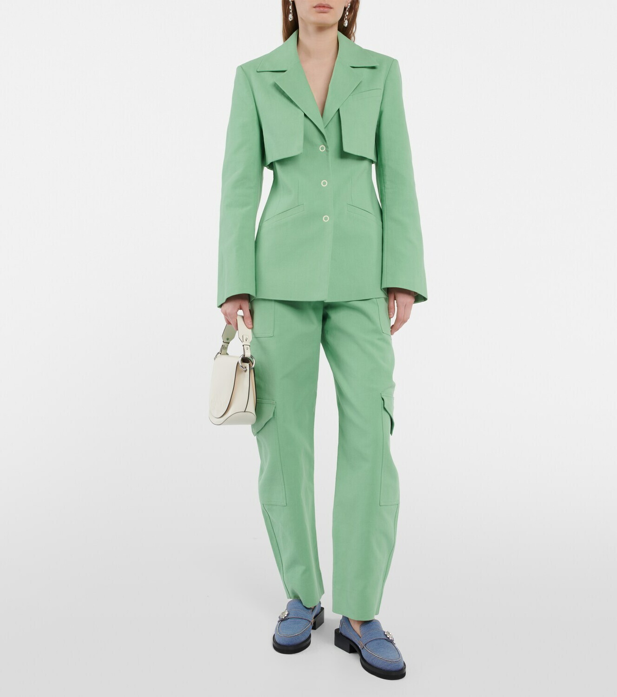 Ganni - Embellished denim loafers GANNI