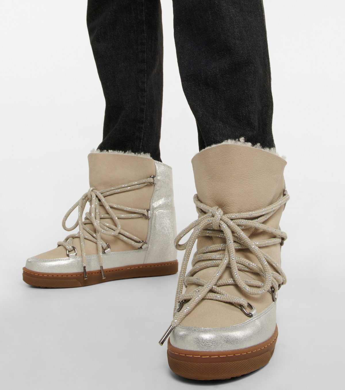 Isabel Marant - Nowles shearling-trimmed ankle boots Isabel Marant
