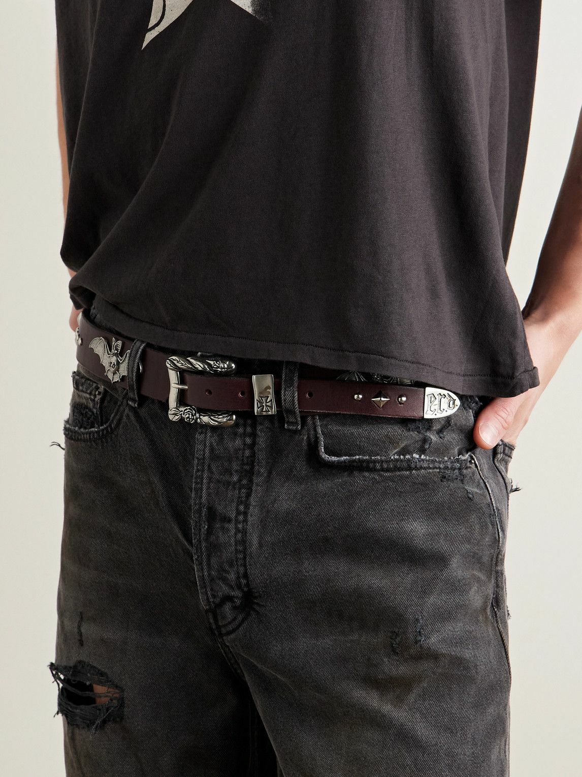Enfants Riches Déprimés - 4cm Studded Leather Belt - Purple Enfants ...