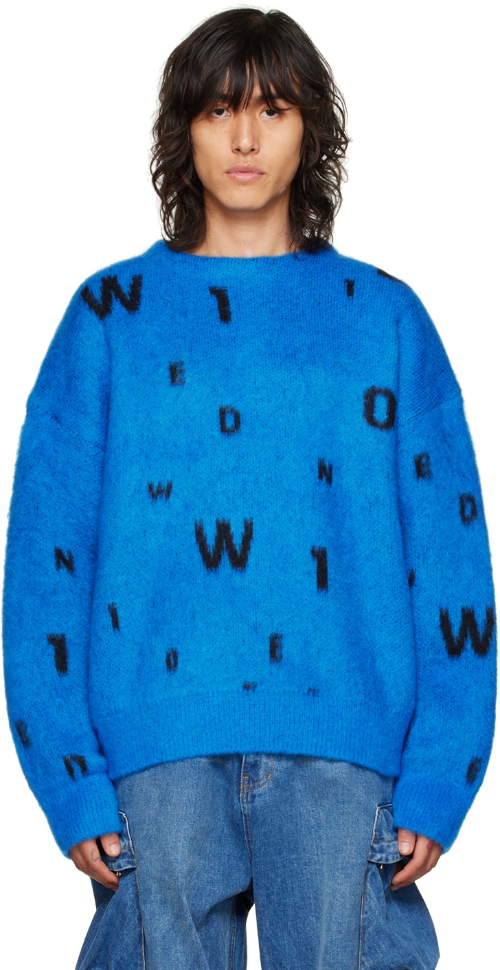 We11done Blue Lettering Sweater We11done