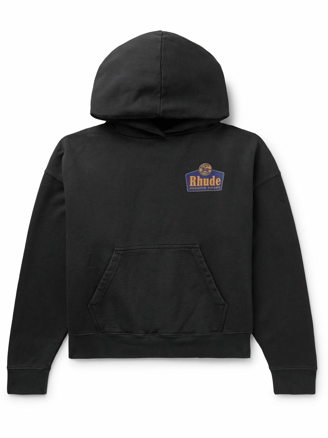 Rhude - Grand Cru Logo-Print Cotton-Jersey Hoodie - Black Rhude