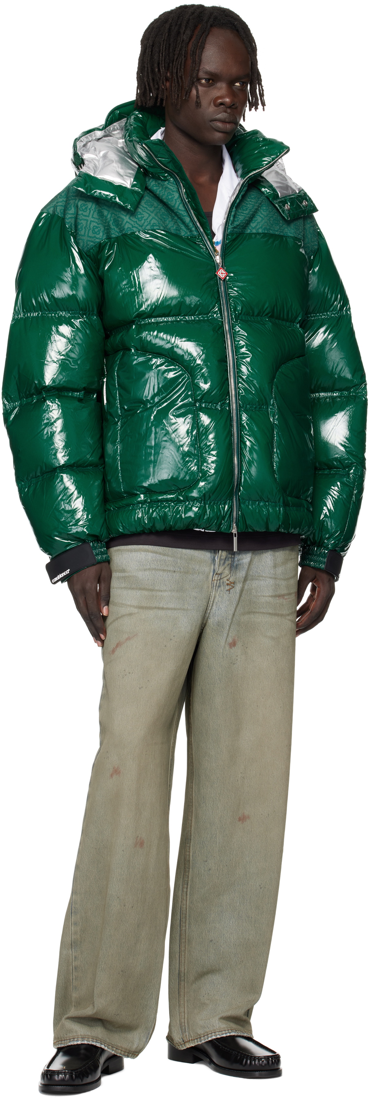 Casablanca Green Nylon Down Jacket Casablanca