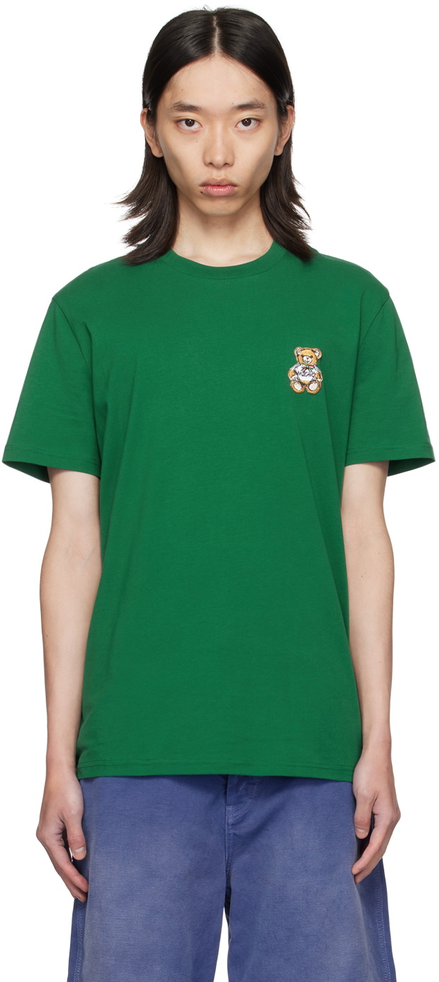 Moschino Green Teddy Patch T-Shirt Moschino