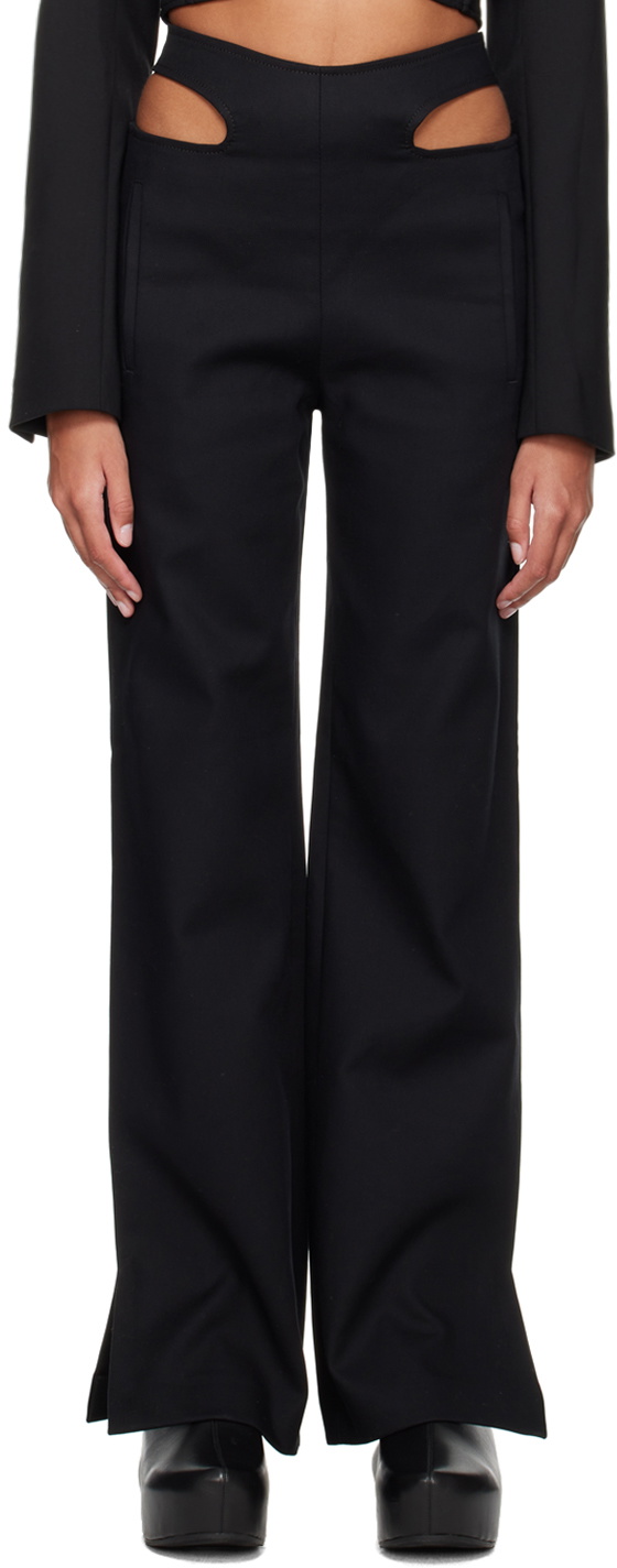 Dion Lee Black Y-Front Buckle Trousers Dion Lee