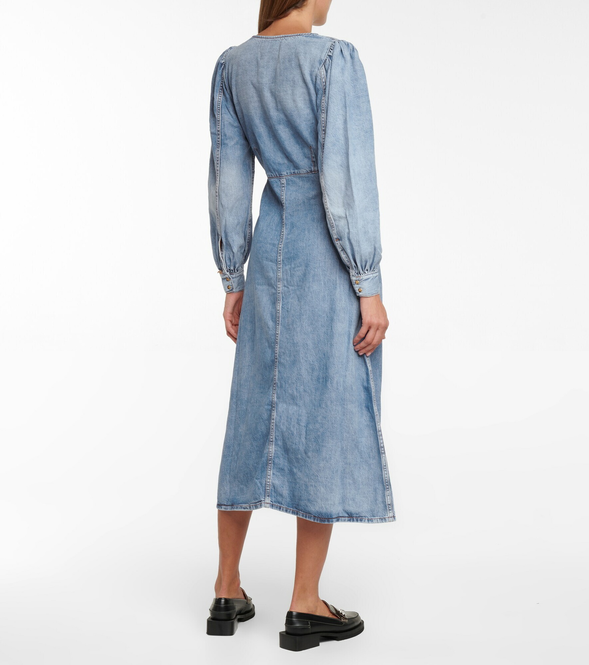 Ganni - Denim midi dress GANNI