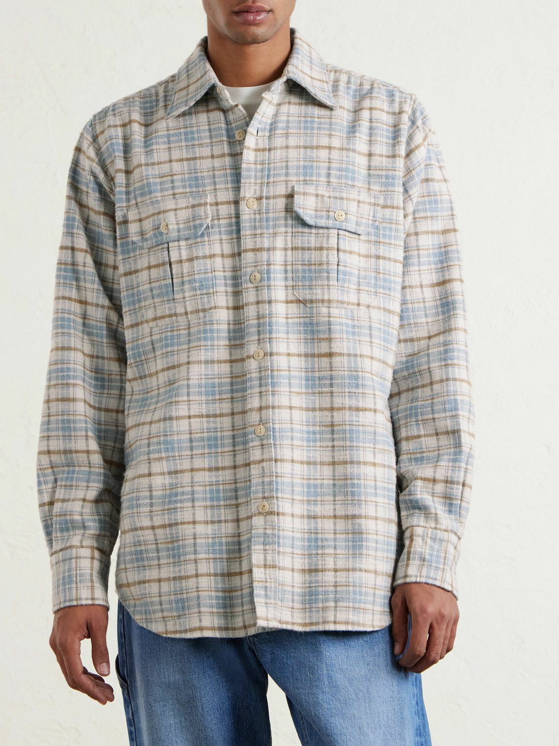 Drake's - Checked Brushed Cotton-Flannel Shirt - Multi Drake's