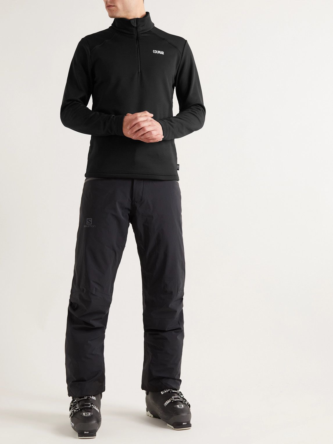 Colmar - Logo-Print Thermal Tech-Jersey Half-Zip Ski Mid-Layer - Black ...
