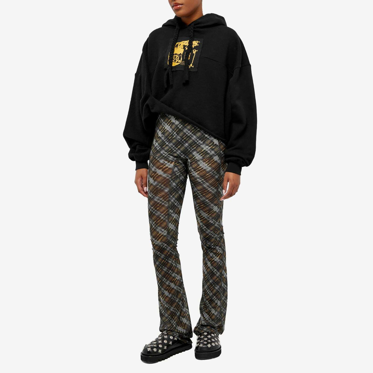 Ottolinger Women's Graphic Drape Hoody in Black Ottolinger