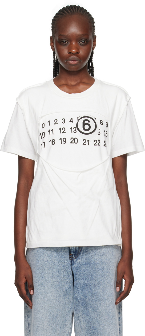 MM6 Maison Margiela Off-White Layered T-Shirt MM6 Maison Margiela