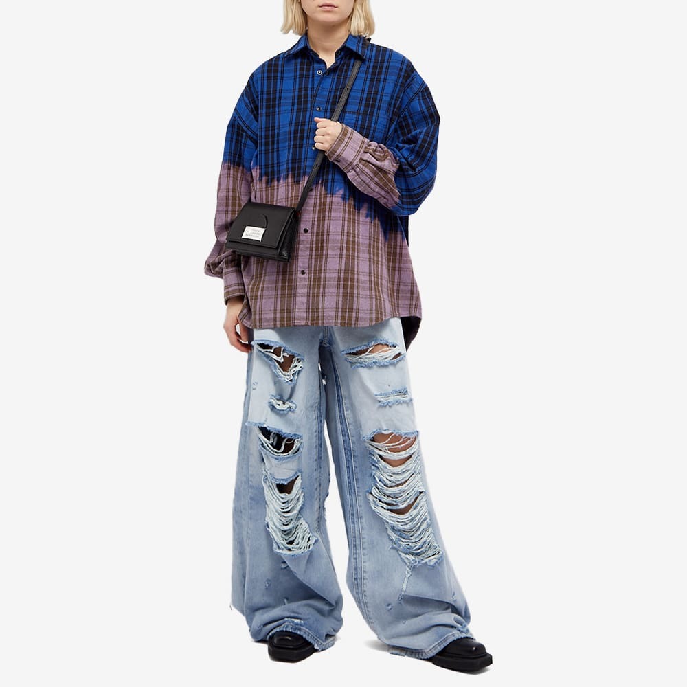 Vetements Women's Bleached Flannel Shirt in Blue Check Vetements