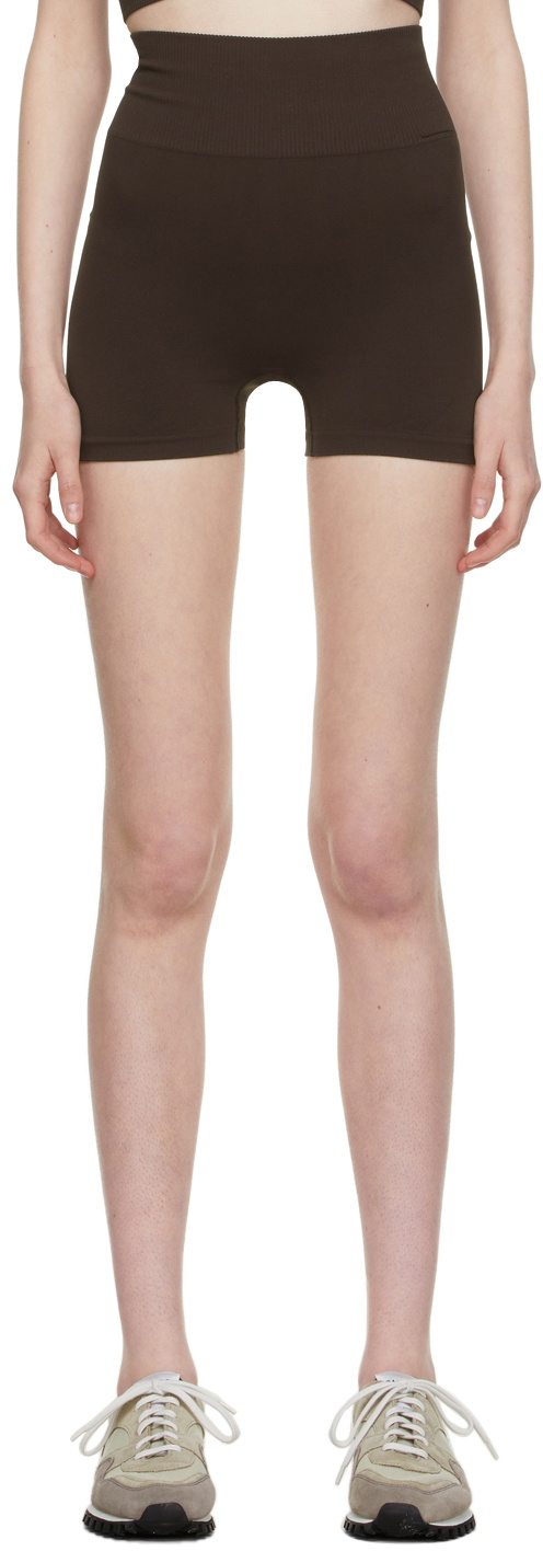 VAARA Brown Seamless Crop Shorts VAARA
