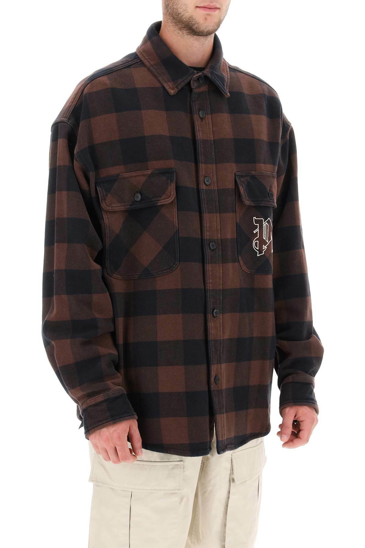 Palm Angels Flannel Overshirt With Check Motif Palm Angels