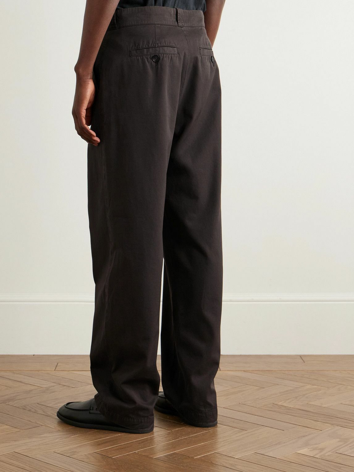 The Row - Ottis Straight-Leg Cotton and Cashmere-Blend Twill Trousers ...