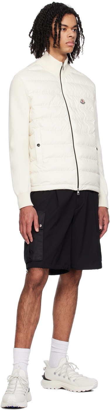 Moncler Off-White Quilted Down Cardigan Moncler