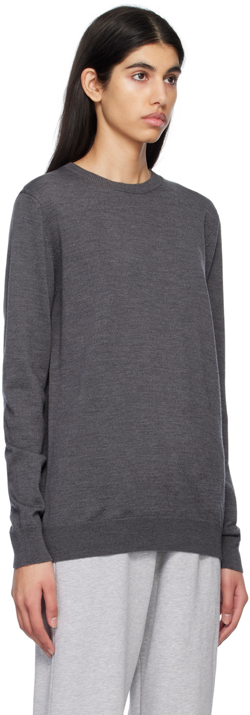 WARDROBE.NYC Gray Crewneck Sweater WARDROBE.NYC