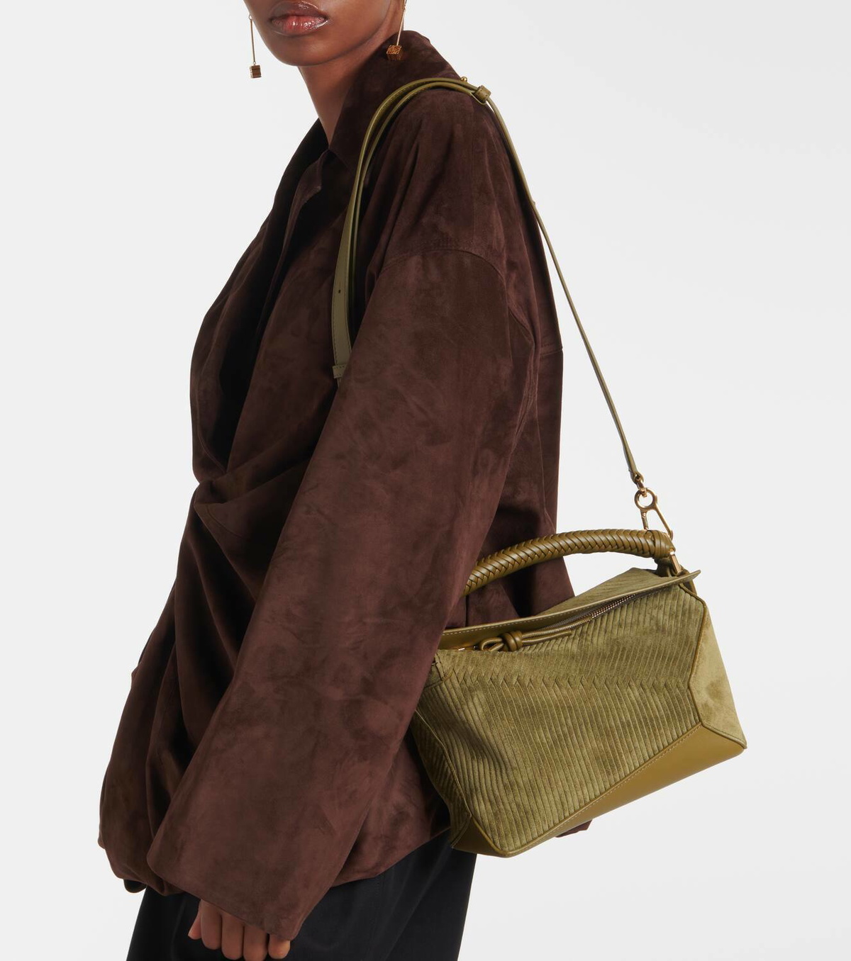 Loewe Puzzle Edge Small suede shoulder bag Loewe