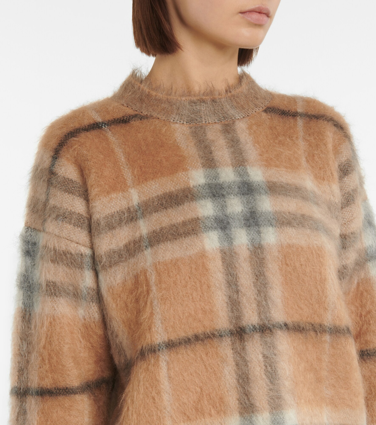 Burberry - Checked mohair, silk and wool sweater Burberry