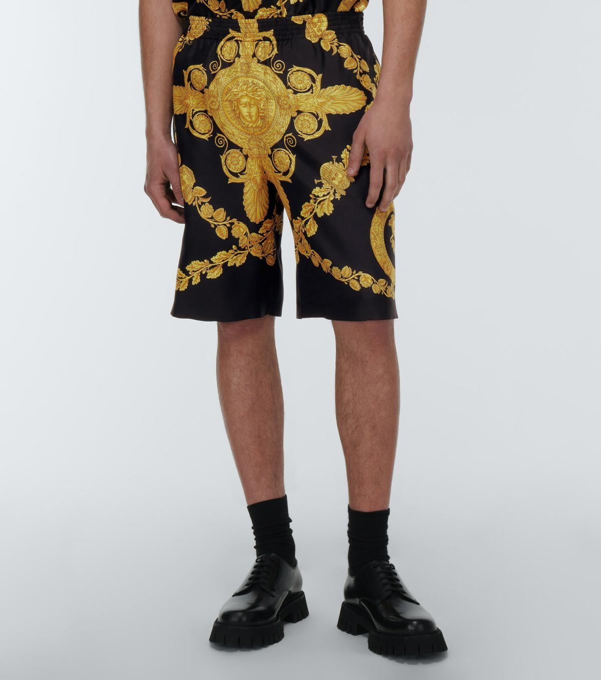 Versace - Printed silk twill shorts Versace