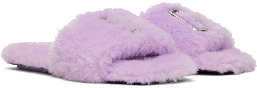 Marc Jacobs Purple 'The J Marc' Teddy Sandals Marc Jacobs