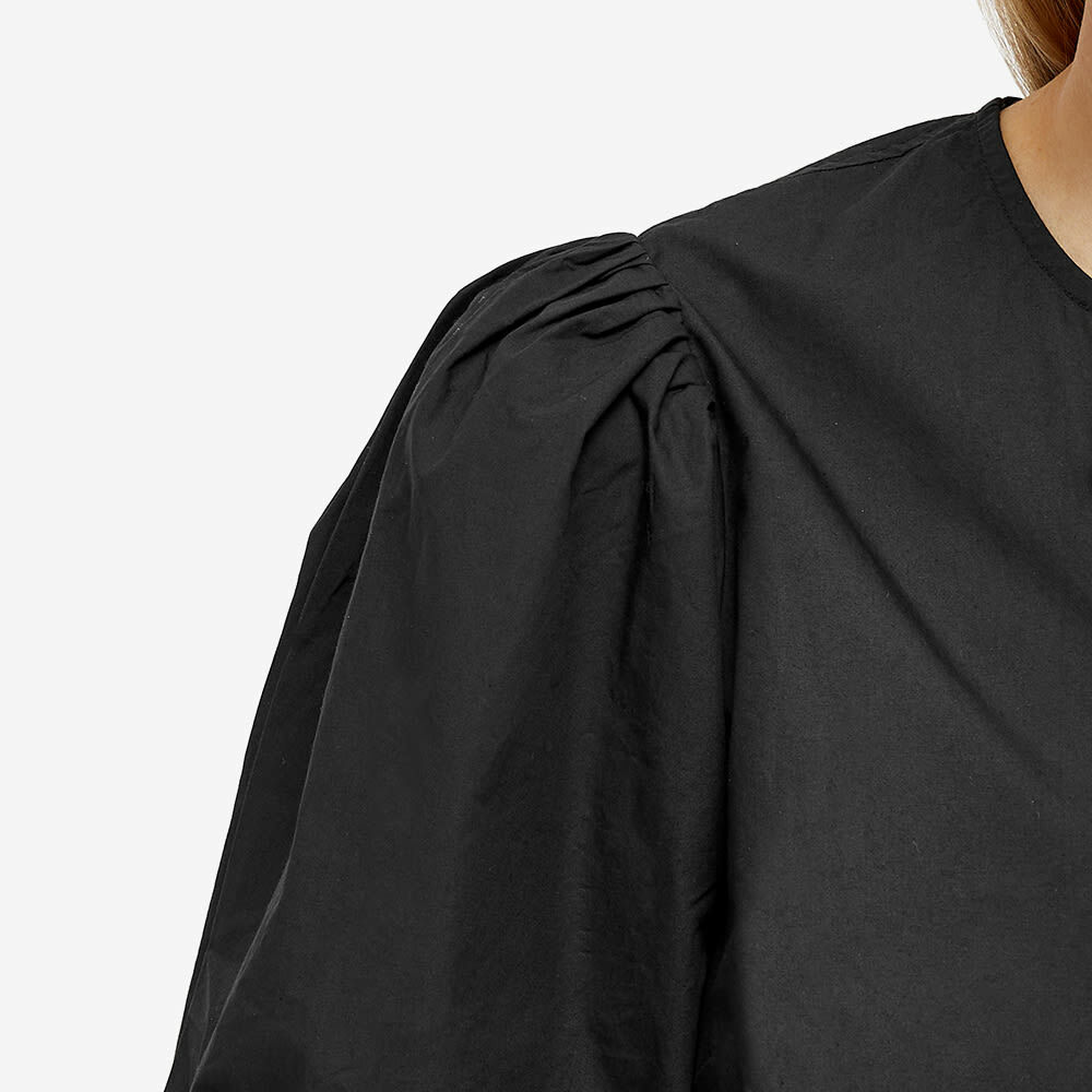 GANNI Women's Cotton Poplin Peplum Blouse in Black GANNI