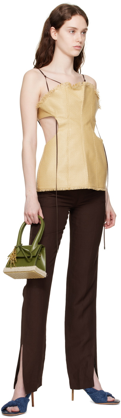 Jacquemus Green Le Raphia 'Le Chiquito Moyen Cordao' Shoulder Bag Jacquemus