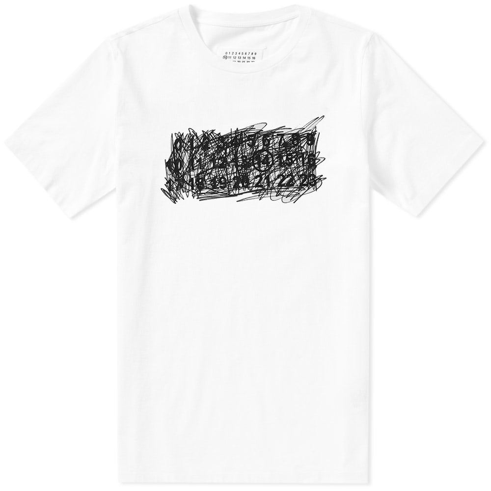 Maison Margiela 14 Scribble Logo Print Tee White Maison Margiela