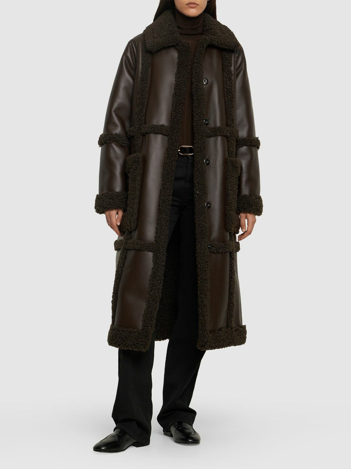 STAND STUDIO - Patrice Long Faux Shearling Coat Stand Studio