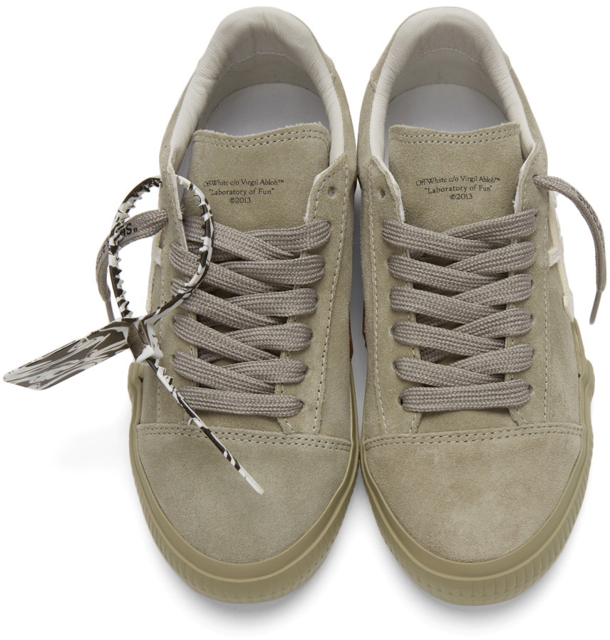 Off-White Grey Vulcanized Suede Sneakers Off-White