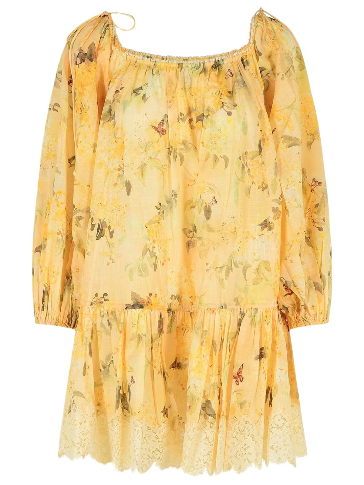 Zimmermann cascadian Yellow Cotton Mini Dress botanical Flora Zimmermann