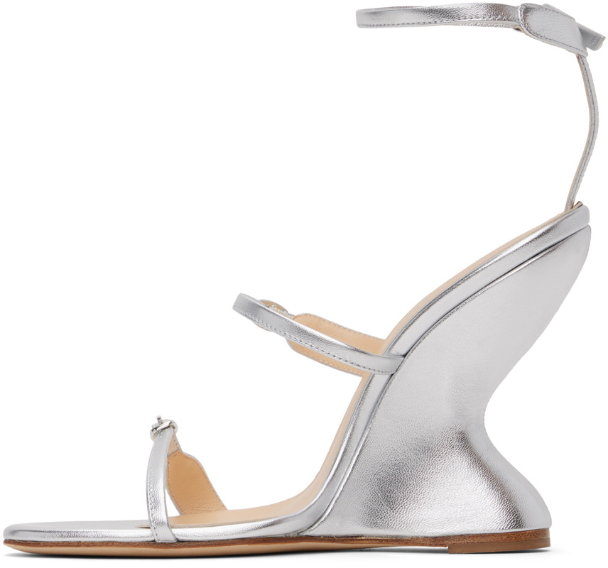 Magda Butrym Silver Inverted Wedge Heeled Sandals Magda Butrym