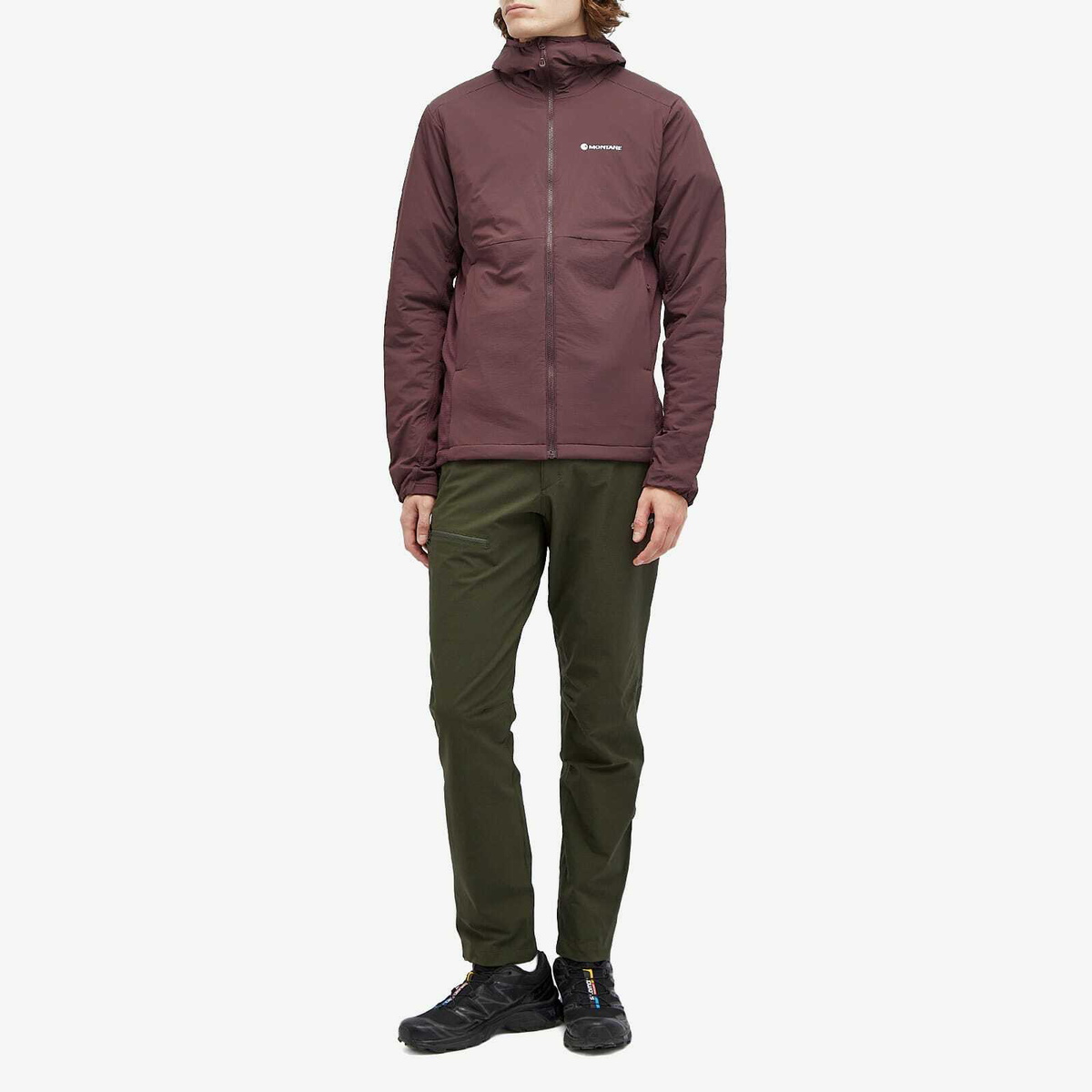 Montane Men's Fireball Lite Hooded Jacket in Dark Garnet Montane
