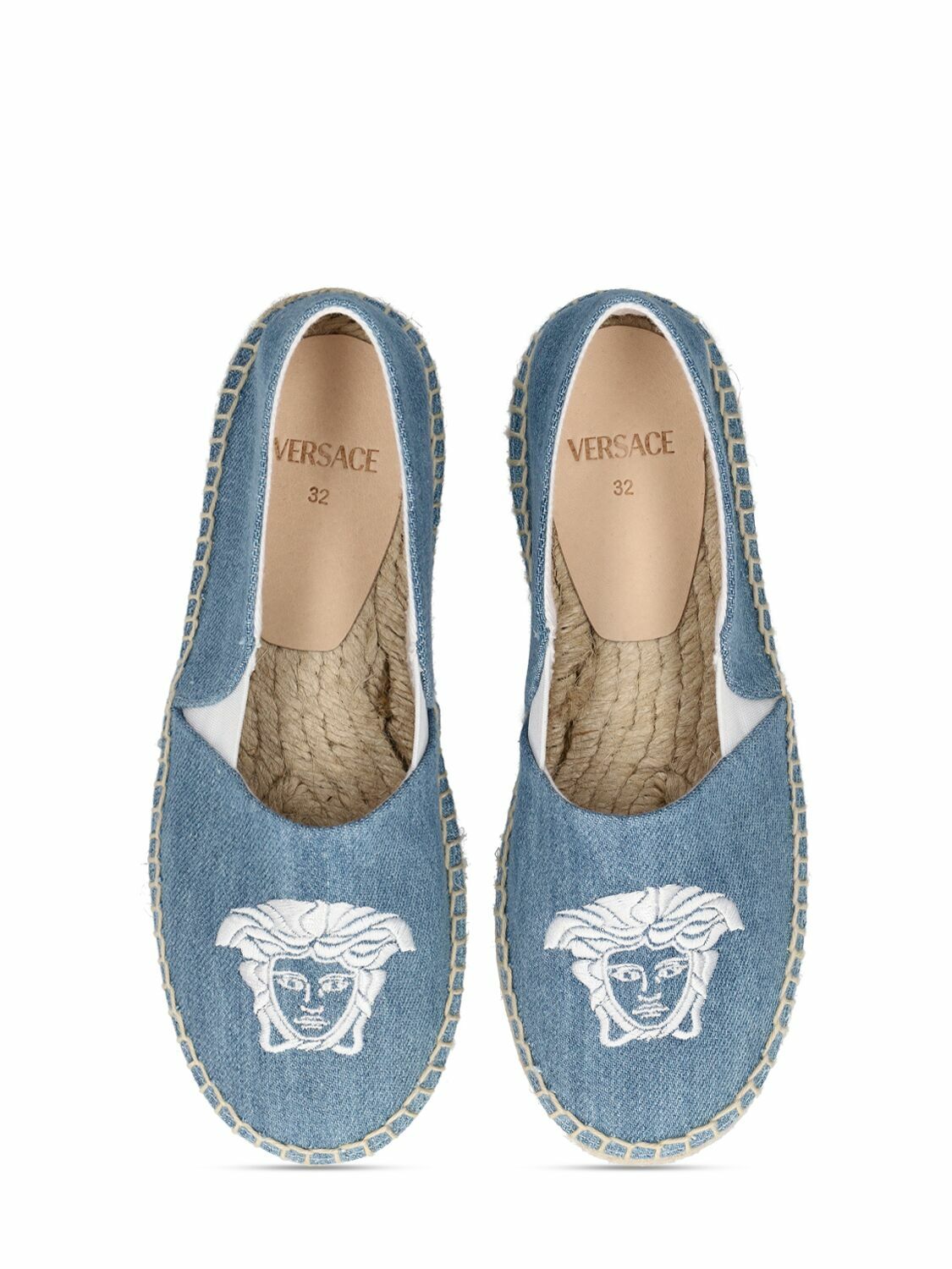 VERSACE Medusa Embroidered Espadrilles Versace