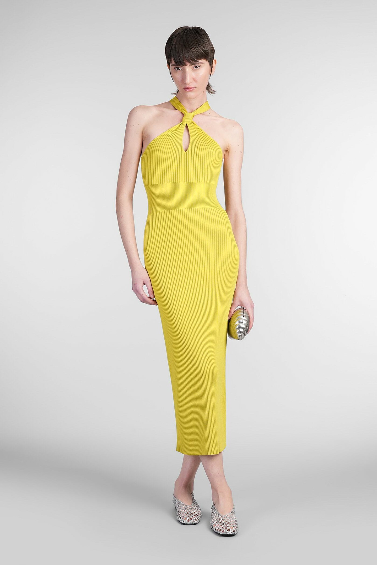 Simkhai Celaena Dress Woman In Green Rayon Simkhai