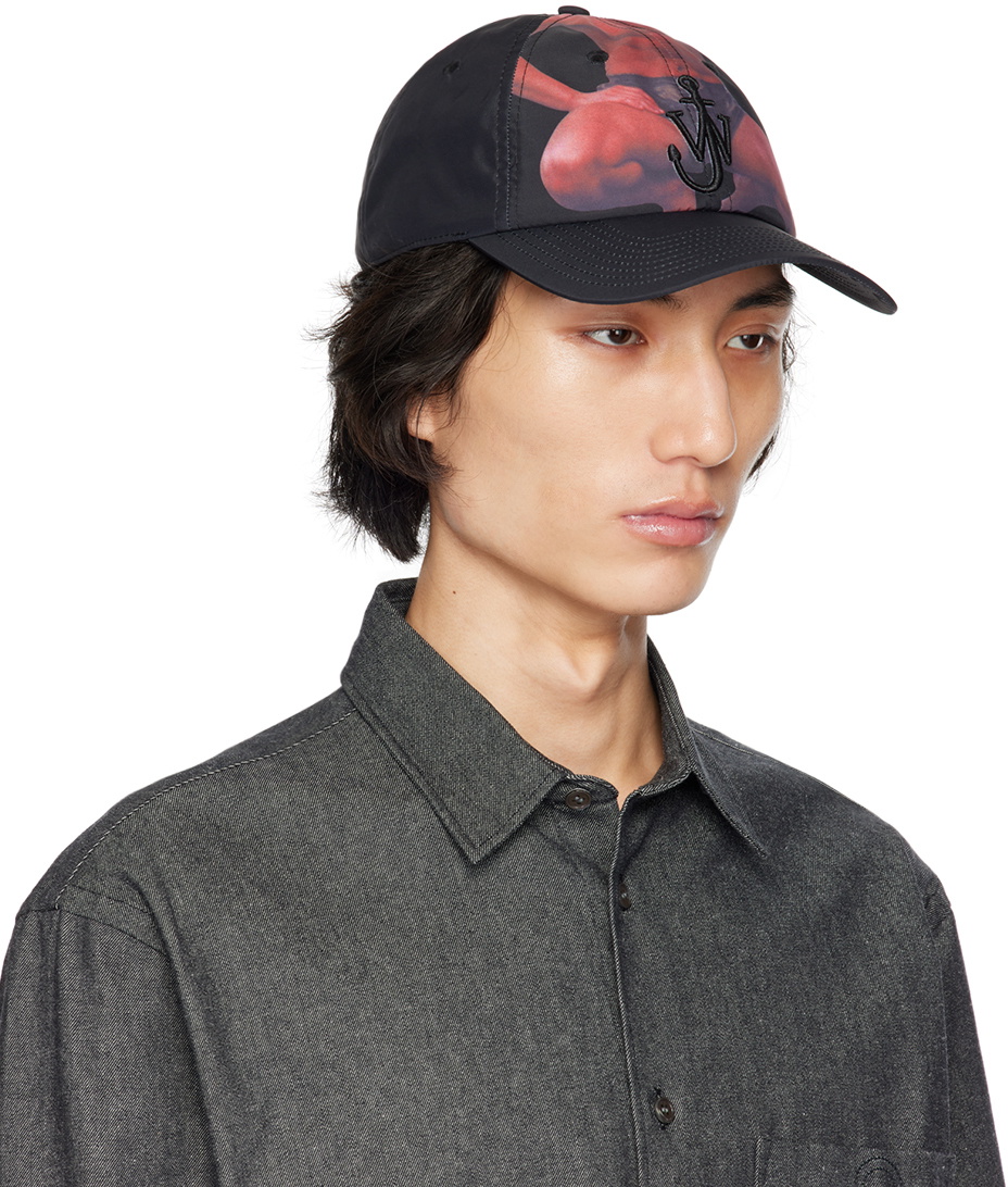 JW Anderson Black Printed Cap JW Anderson
