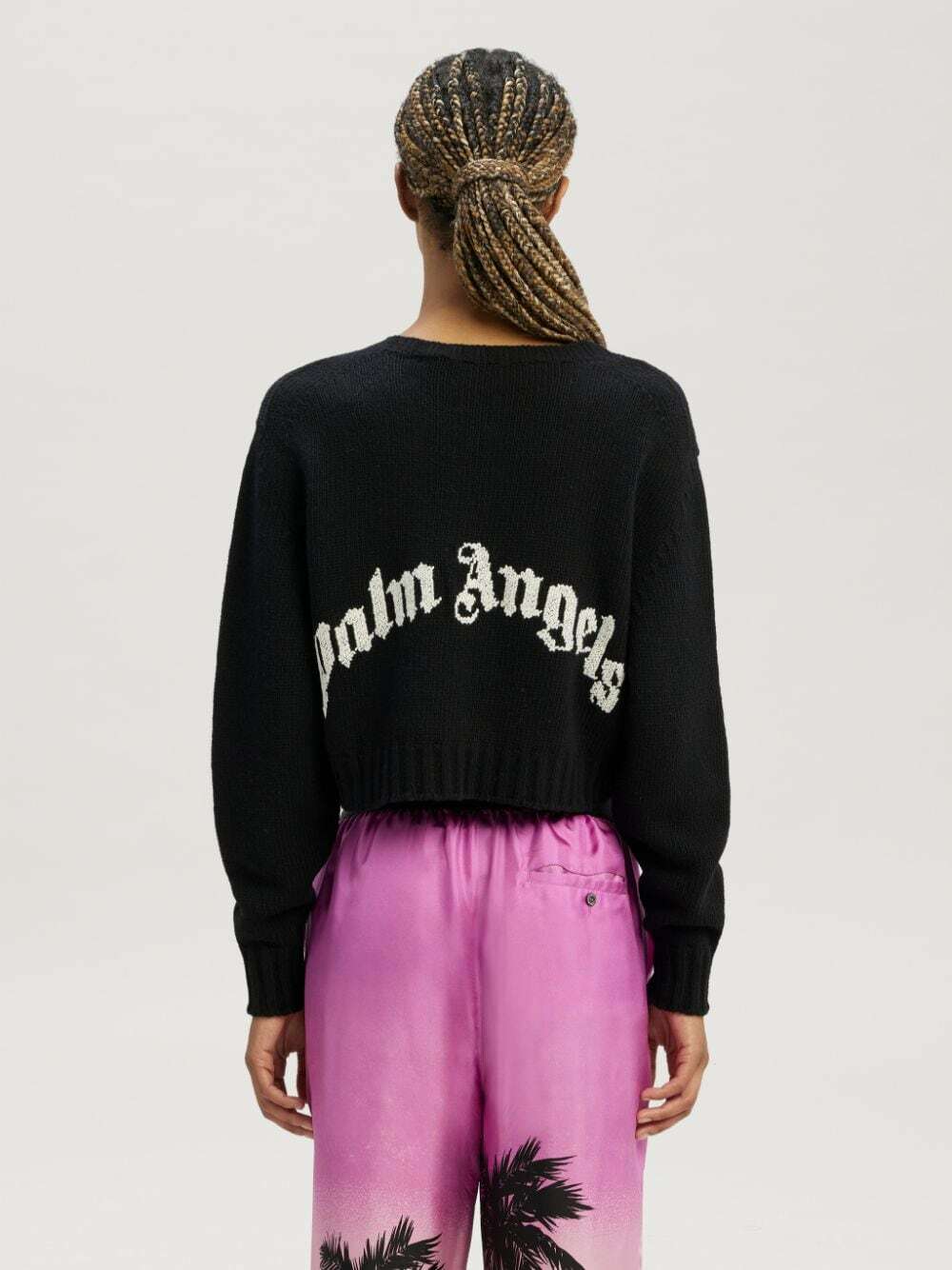 PALM ANGELS - Logo Cropped Wool Jumper Palm Angels