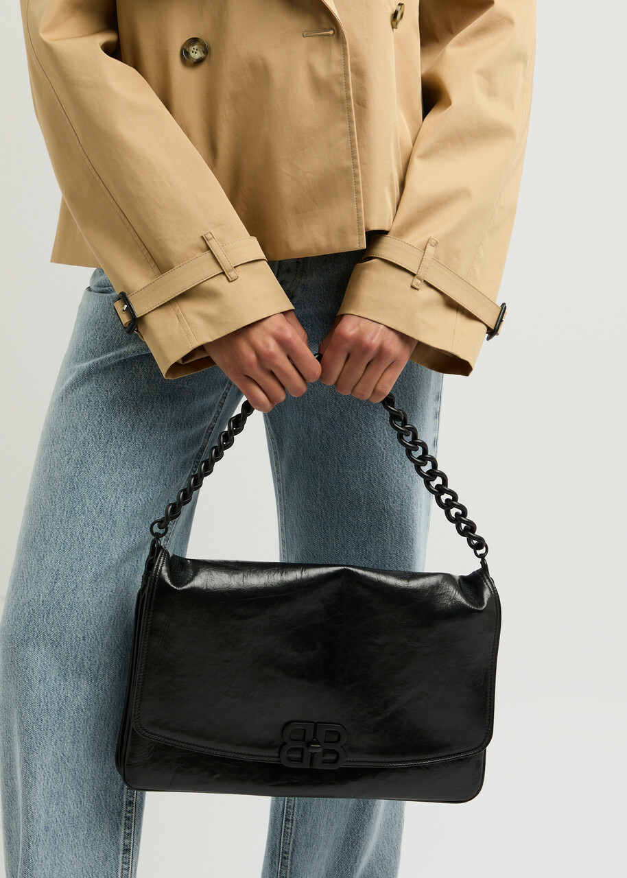 Balenciaga Monaco Large Leather Shoulder bag - Black - One Size Balenciaga