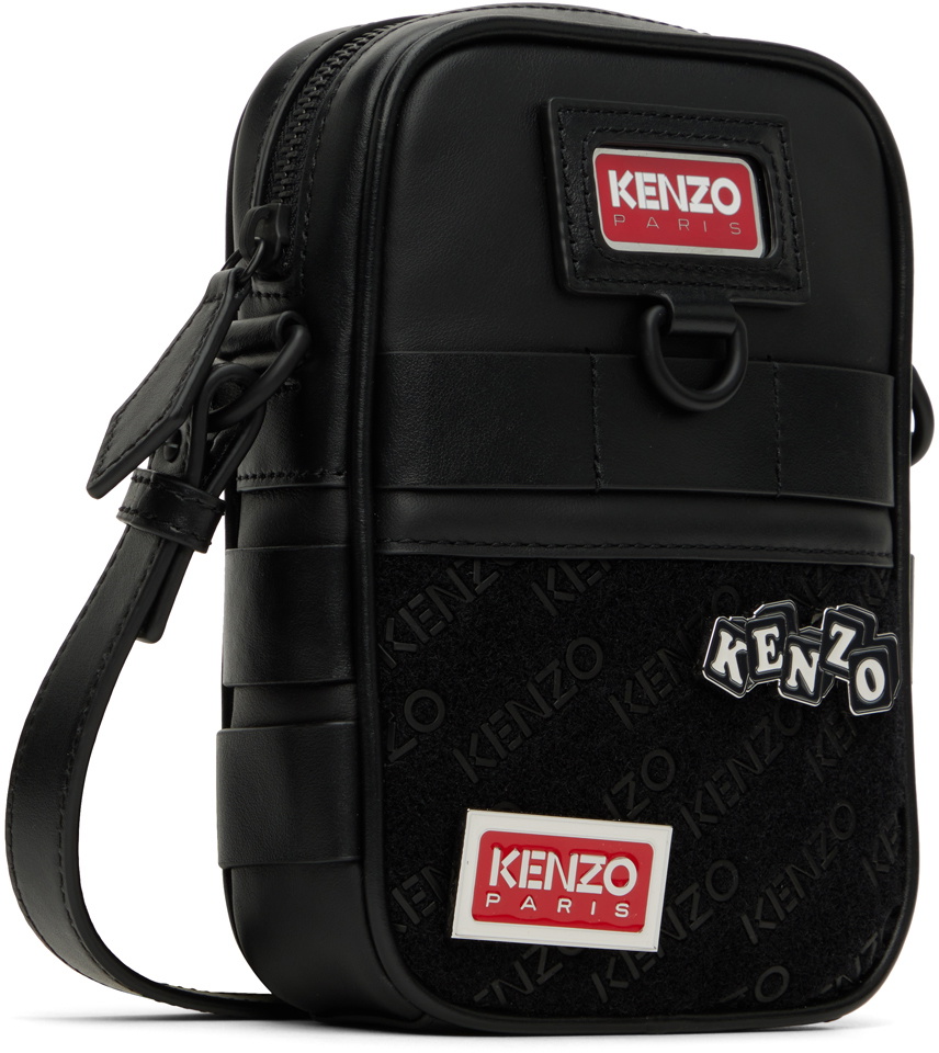 Kenzo Black Velcro Messenger Bag Kenzo