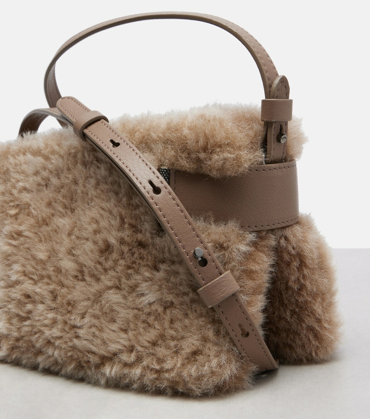 Brunello Cucinelli Small shearling clutch Brunello Cucinelli