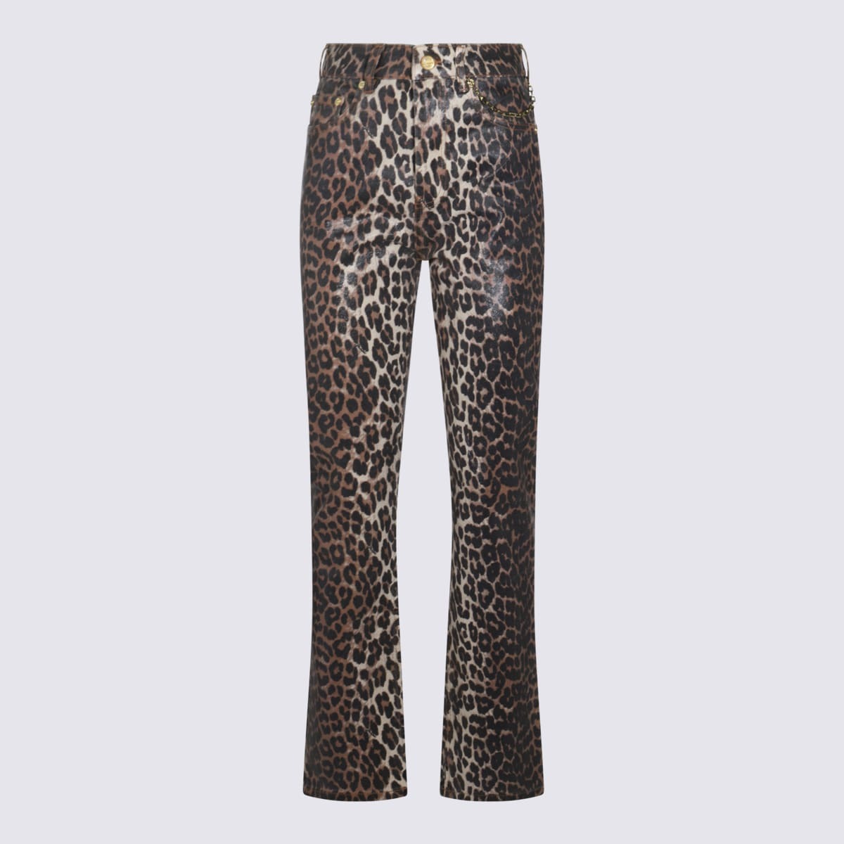 Ganni Leopard Cotton Jeans GANNI