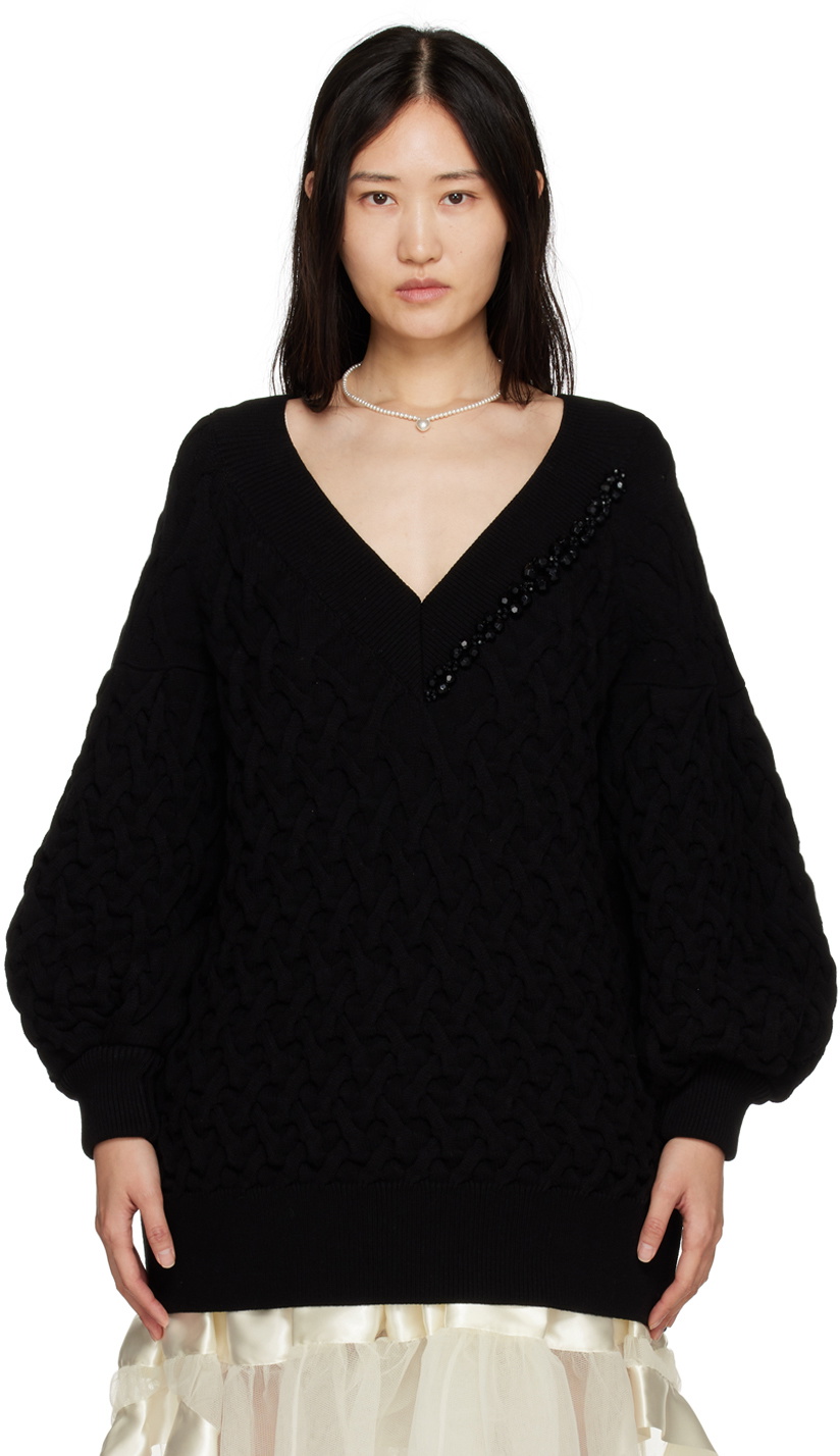 Simone Rocha Black Beaded Sweater Simone Rocha