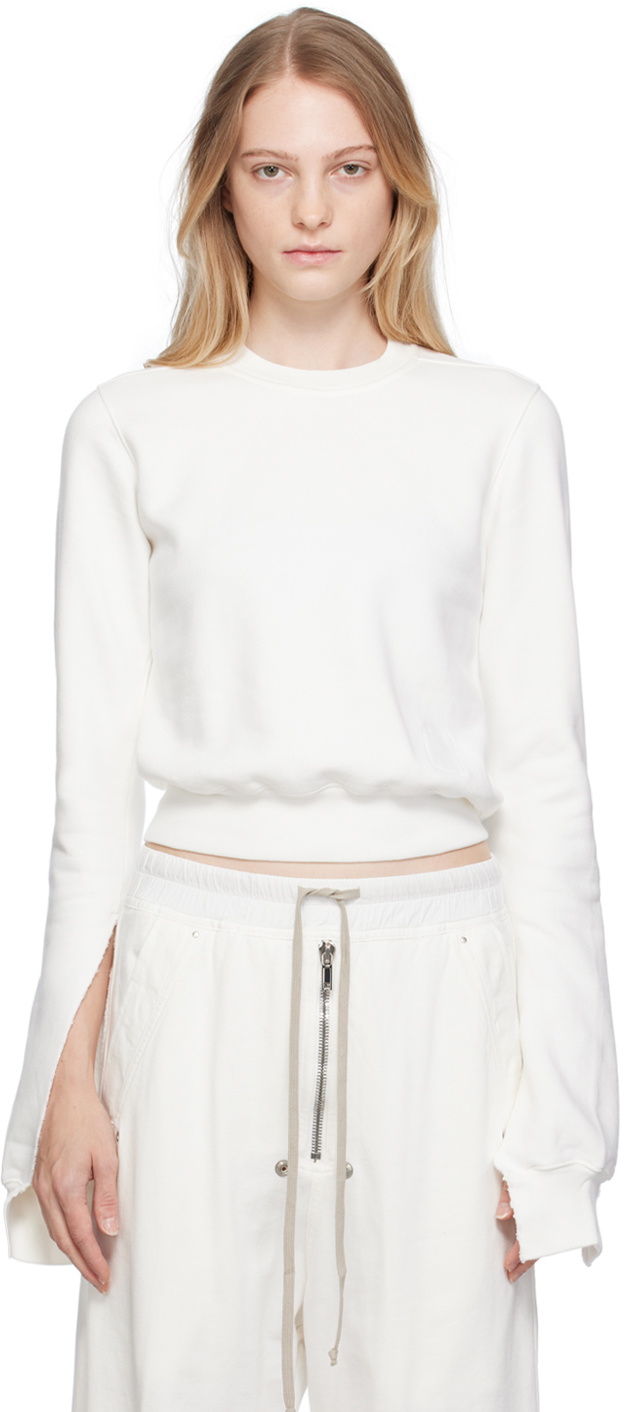 Rick Owens DRKSHDW Off-White Raw Edge Sweatshirt Rick Owens Drkshdw