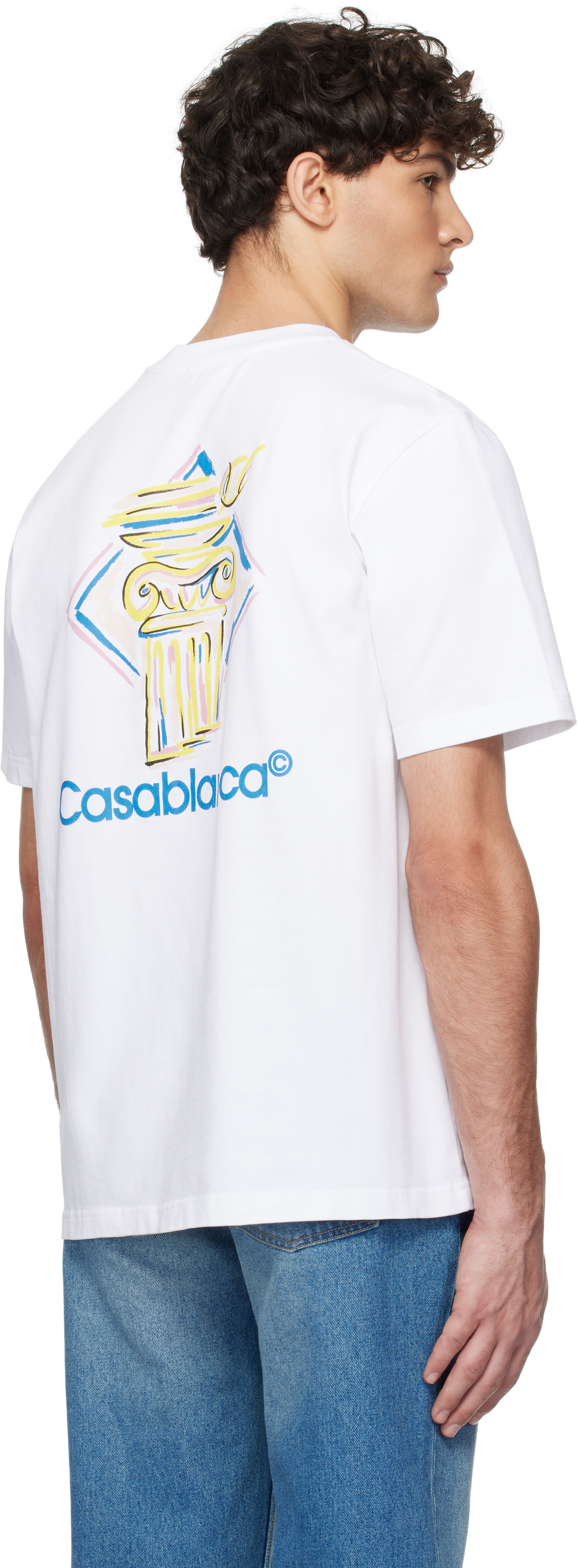 Casablanca White Diamond Column T-shirt Casablanca