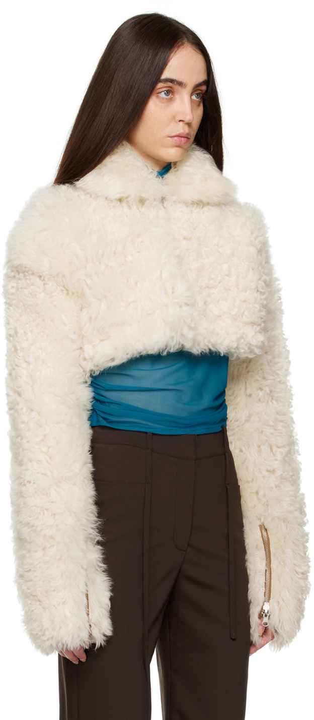 ioannes Off-White Reversible Cropped Shearling Jacket ioannes