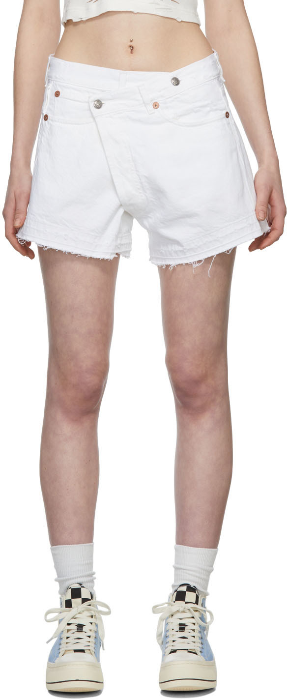 R13 White Cross Over Shorts R13