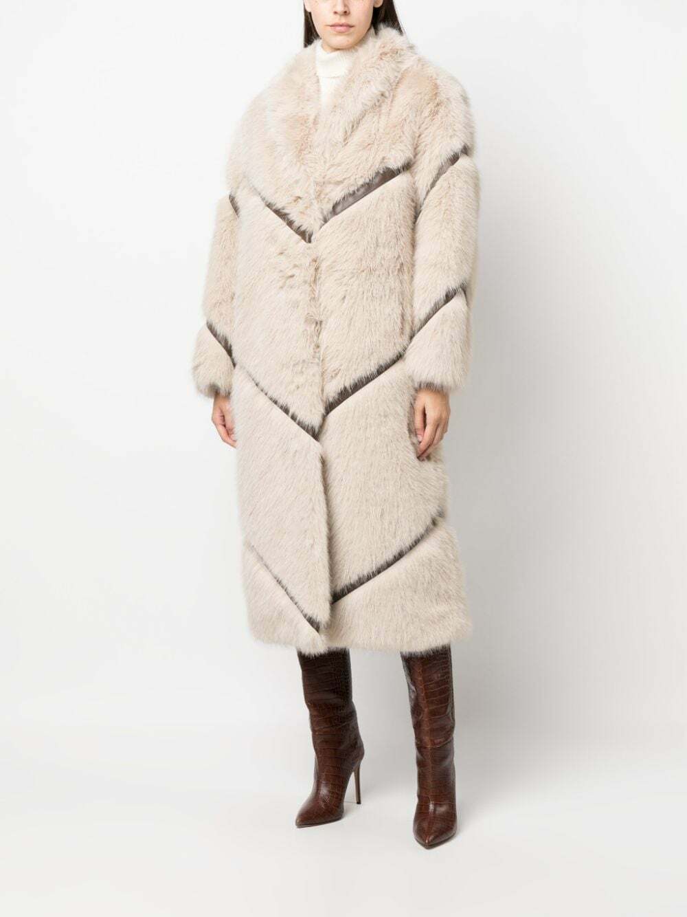 STAND - Everleigh Faux Fur Long Coat Stand Studio