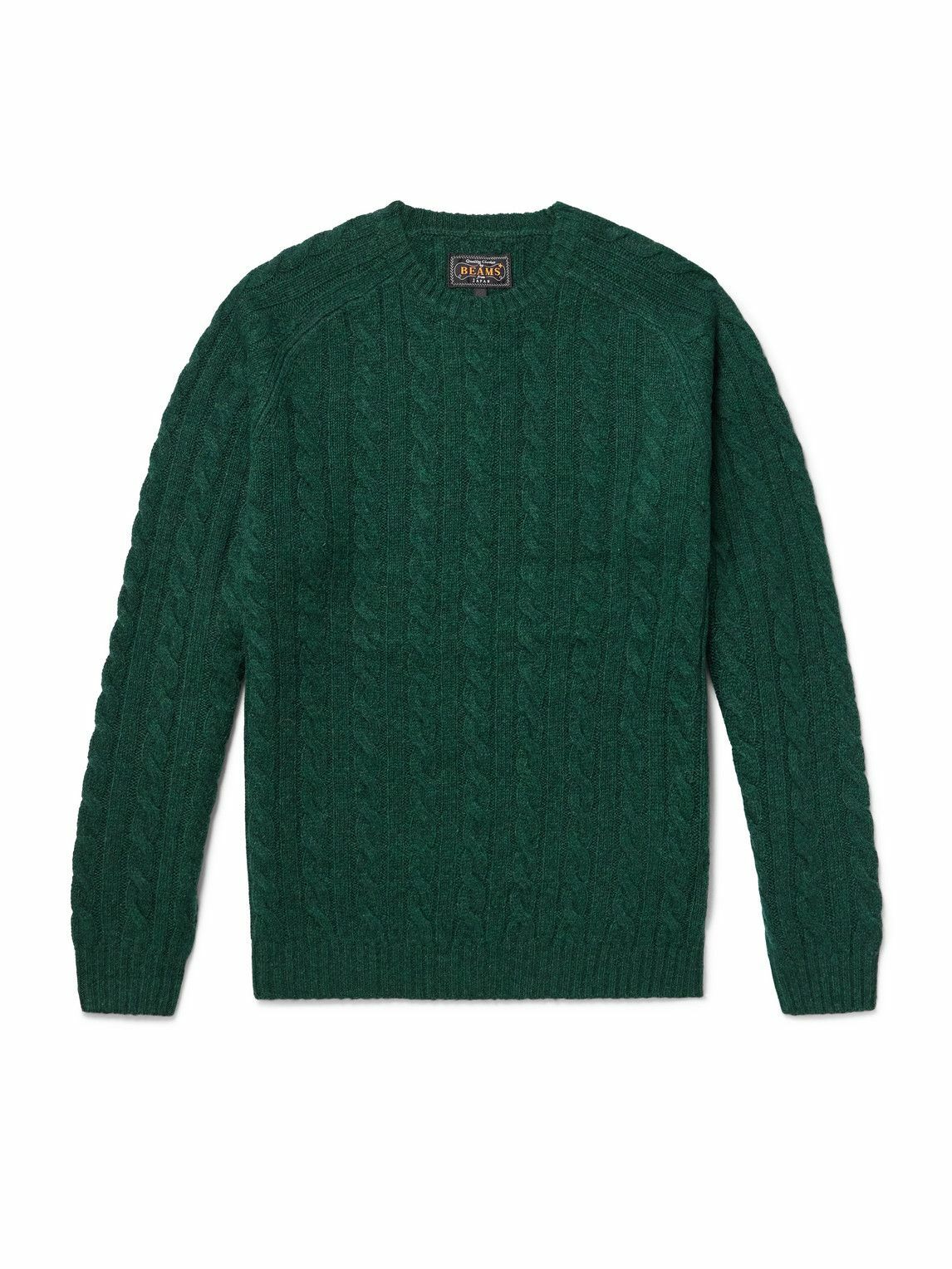 Beams Plus - Cable-Knit Wool Sweater - Green Beams Plus